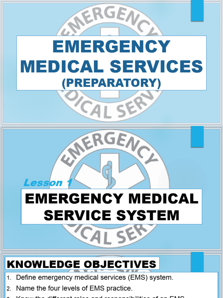 Lesson 1-3 EMS PREPARATORY | PDF | Emergency Medical Services ...