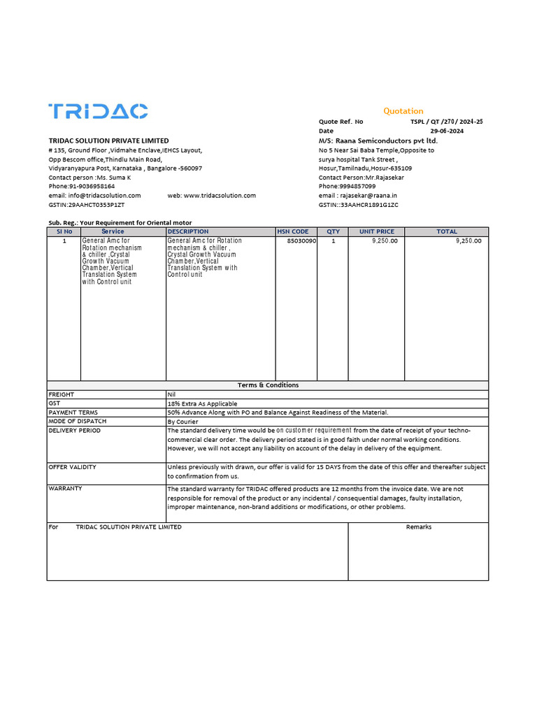AMC For Rotation Mech - Tridac | PDF