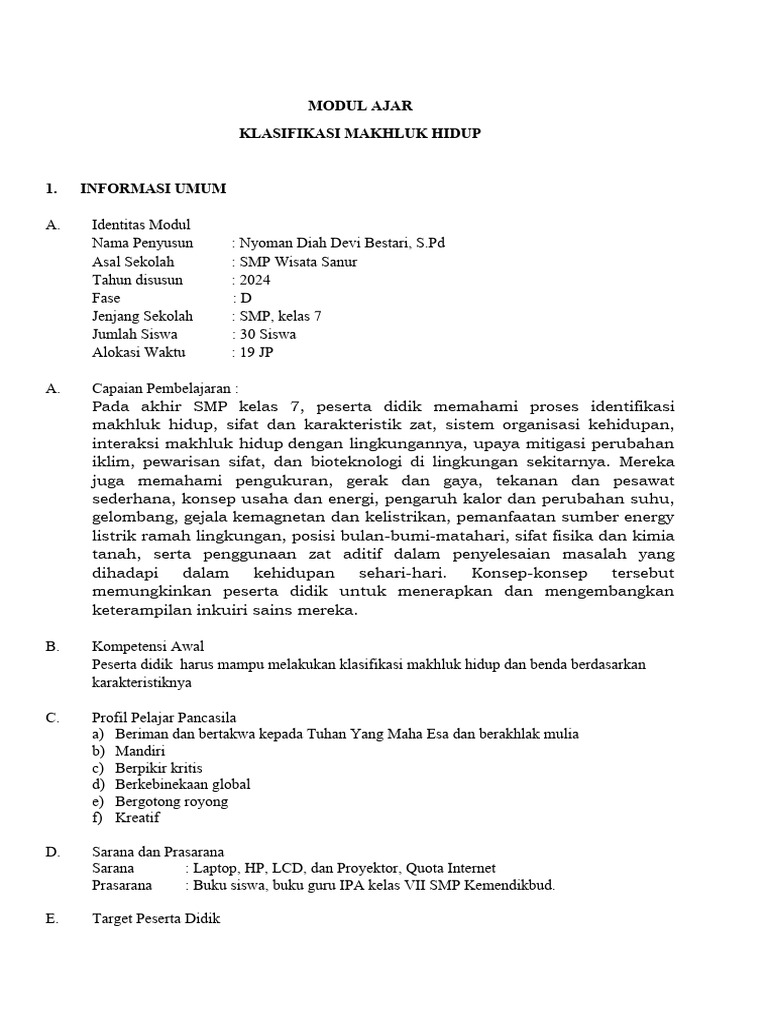 Modul Ajar Ipa Bab 5 | PDF