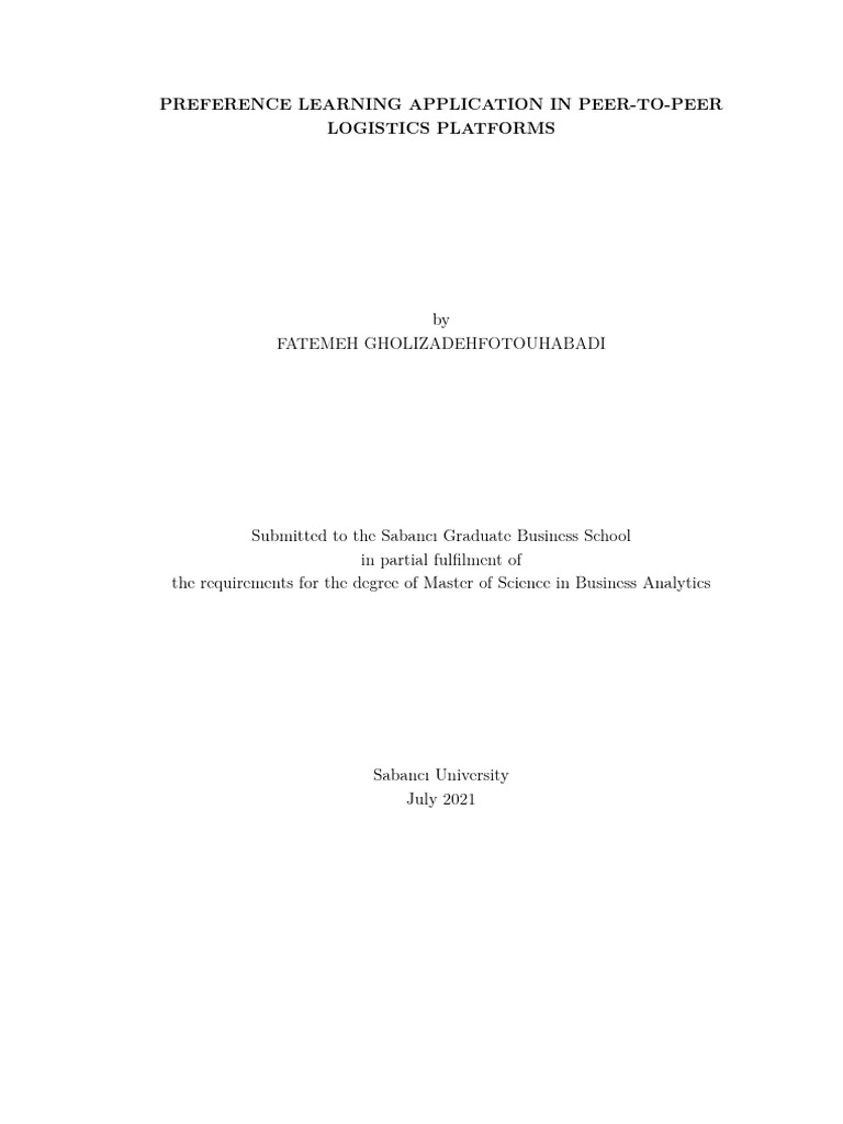 Ref Preference Learning Application in P2P Logistics Platforms | PDF ...