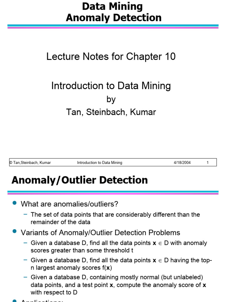 Chap10 Anomaly Detection | PDF | Outlier | Scientific Method