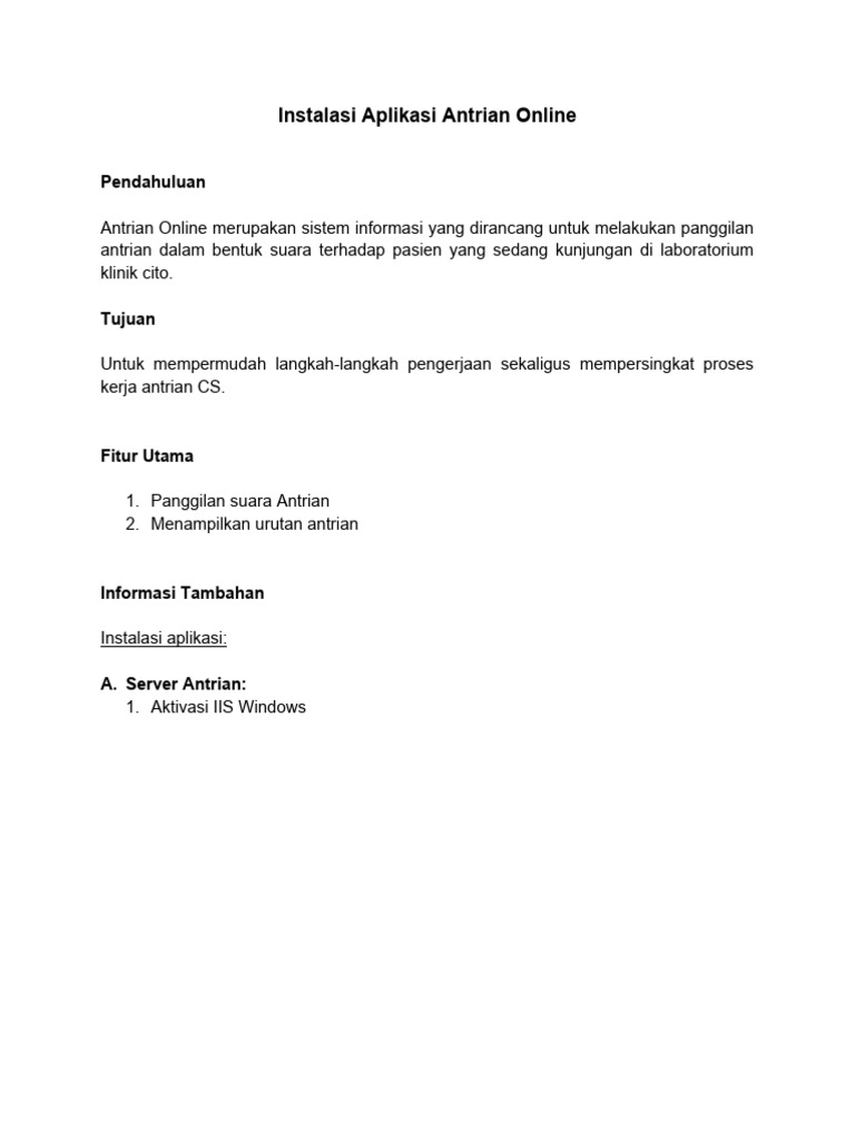 Dokumentasi Instalasi Antrian | PDF