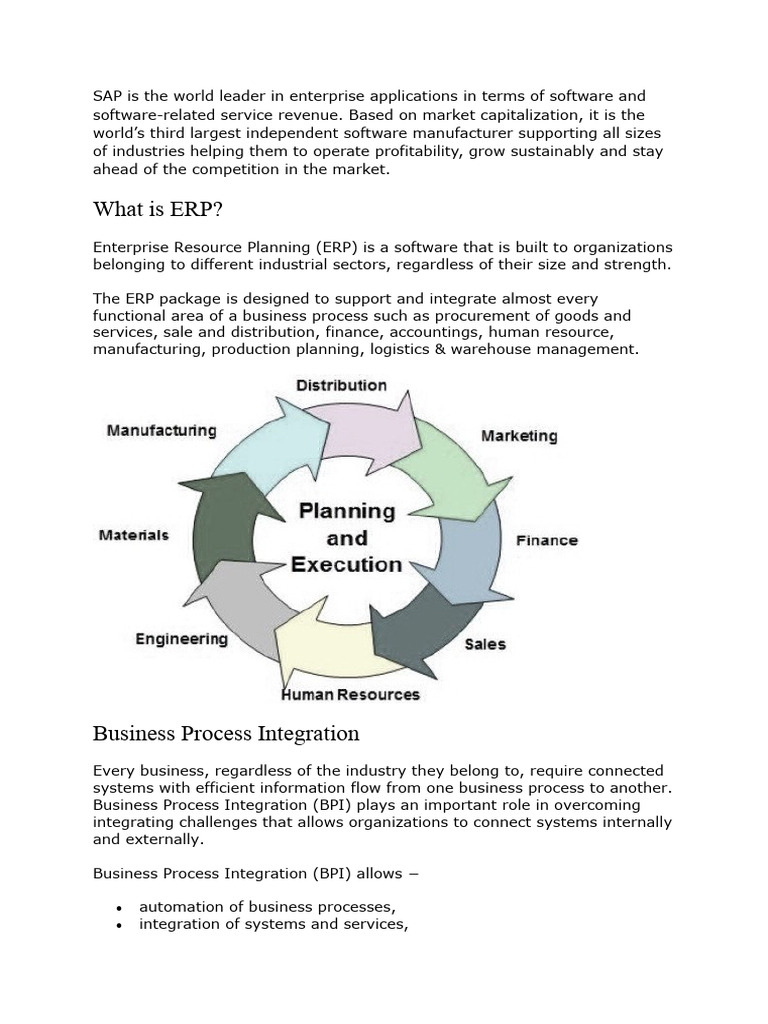 SAP Is The World Leader in Enterprise Applications in Terms of Software ...
