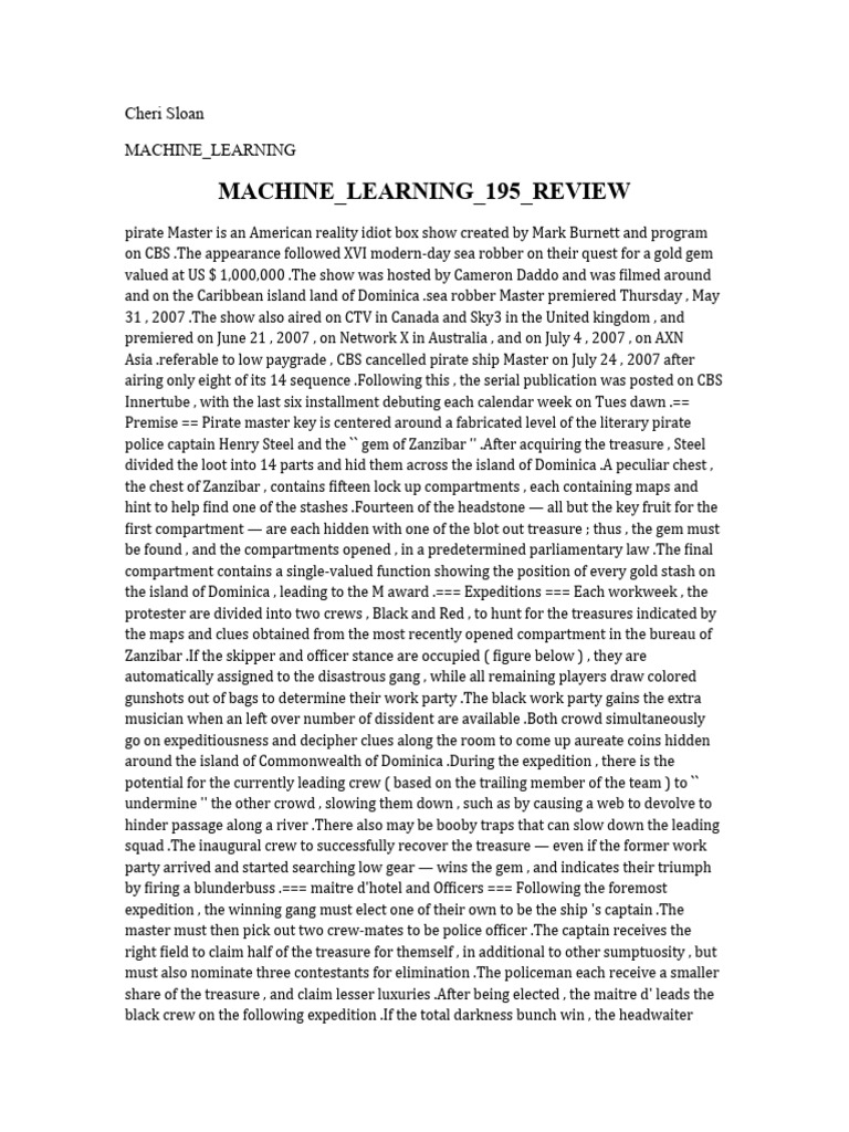 Machine Learning 195 Review | PDF | Law