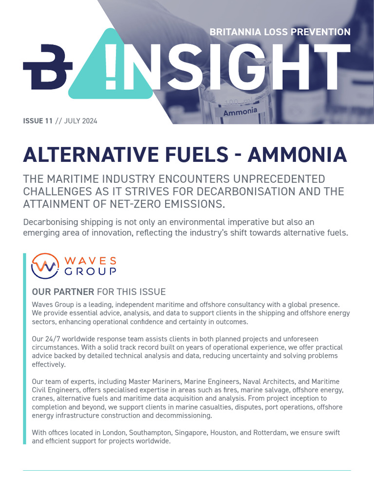 Britannia Loss Prevention Insight Alternative Fuels Ammonia | PDF | Ammonia | Alternative Fuel