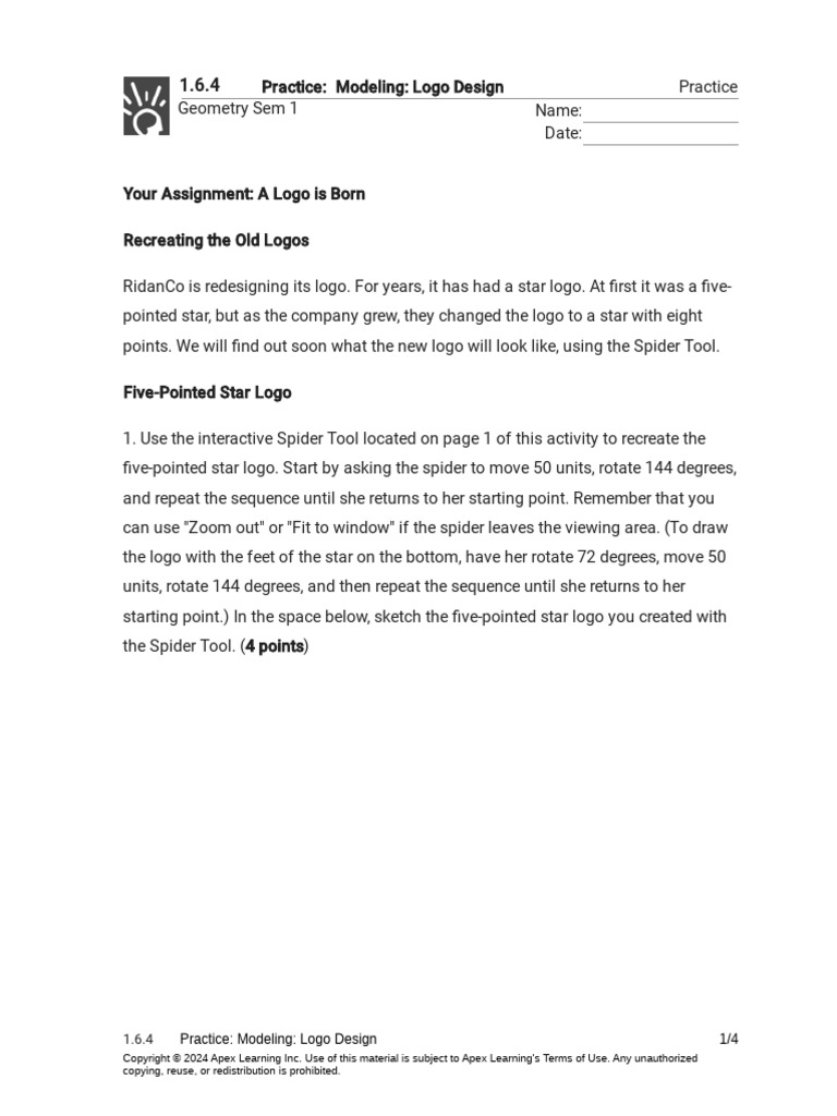 1.6.4 Practice - Modeling - Logo Design (Practice) | PDF