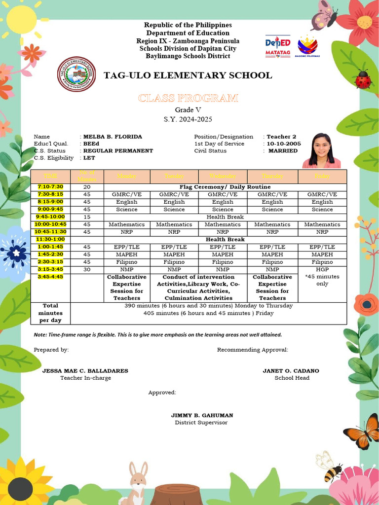 Class Program 2024-2025 | PDF