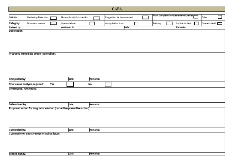 CAPA Format | PDF | Computers