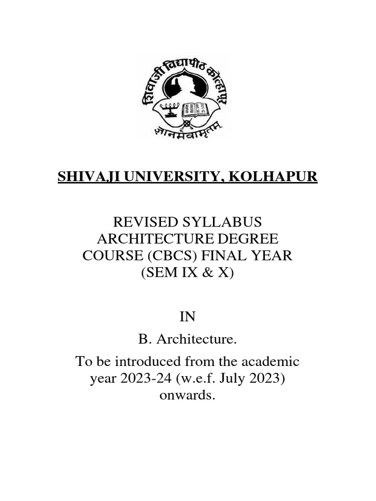 Revised Architecture Syllabus 2023-24 | PDF | Green Building | Architect