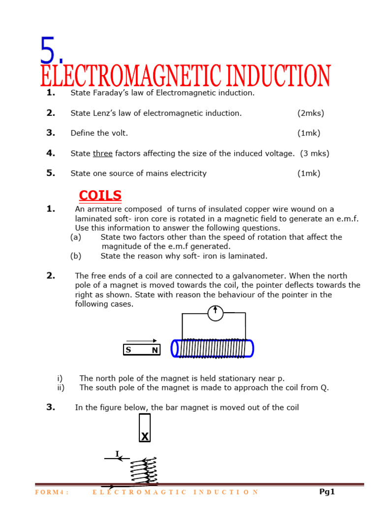 1.4 Electromagnetic Induction | PDF | Transformer | Electromagnetic ...