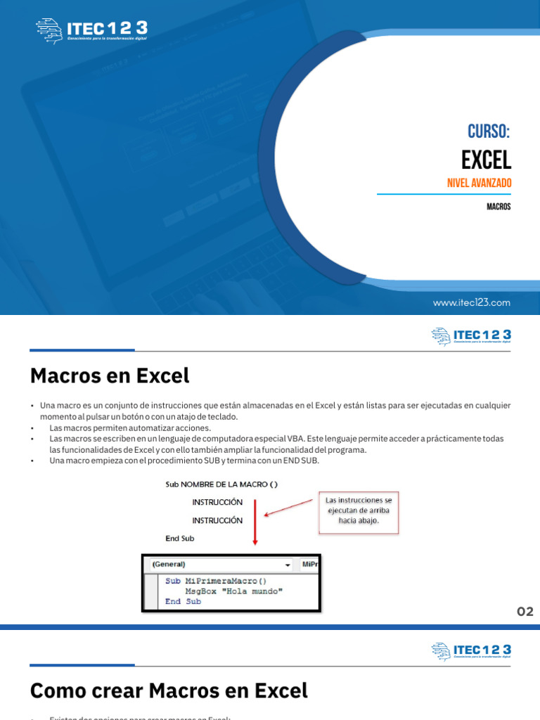 Excel Nivel Avanzado - Sesión 03 | PDF | Macro (informática) | Microsoft Excel