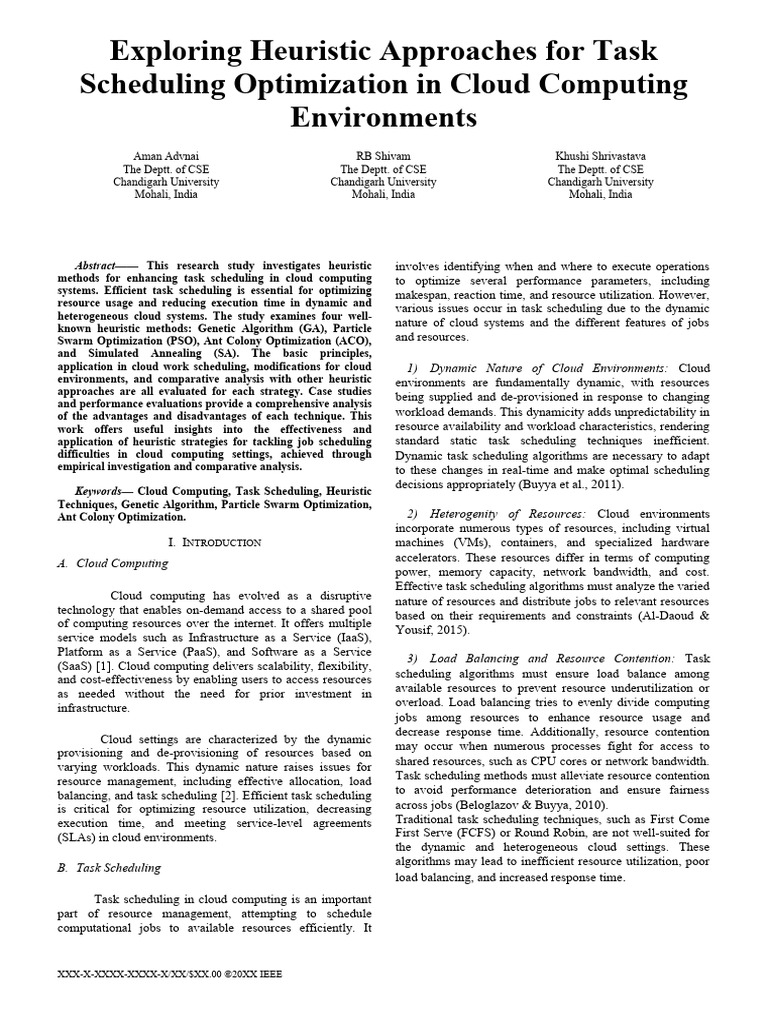 Task Scheduling Research Paper | PDF | Mathematical Optimization ...