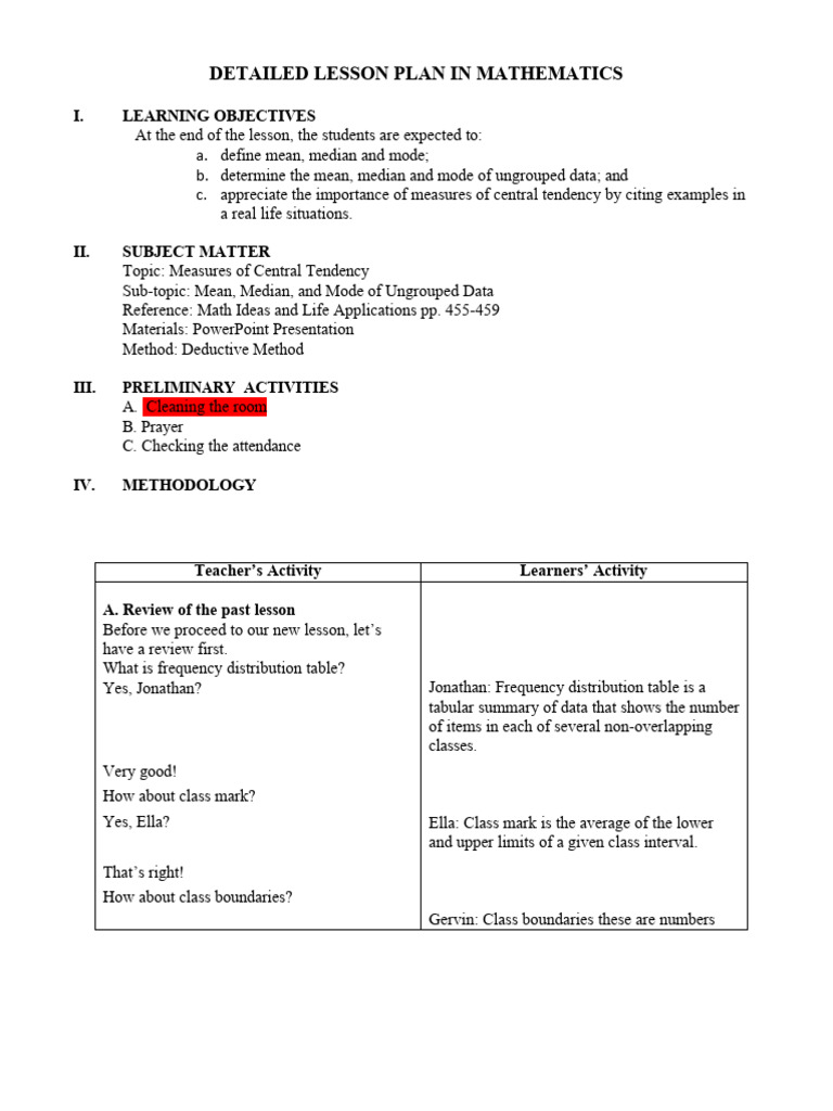 Measures of Central Tendency | PDF | Mean | Mode (Statistics)