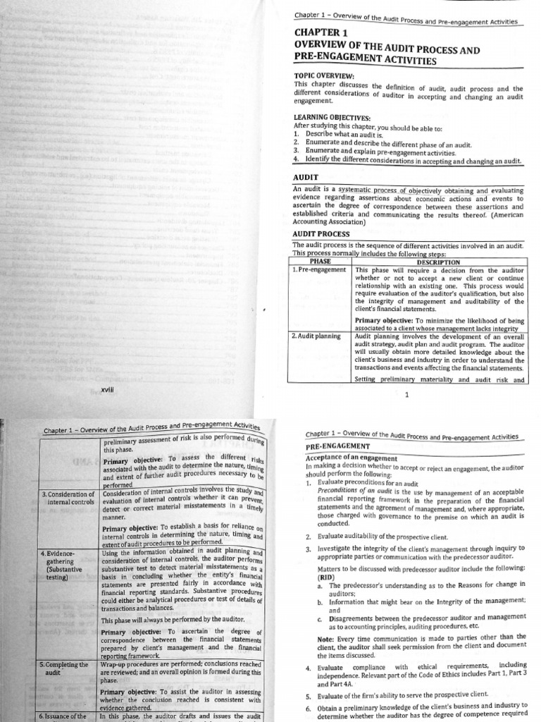 Chapter1 OverviewofAuditProcessandPre-engagement | PDF