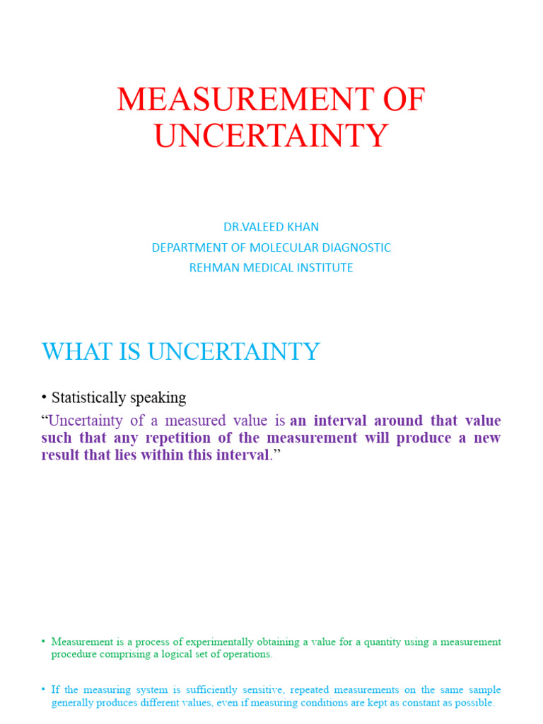 Measurement of Uncertainty | PDF | Standard Deviation | Accuracy And Precision