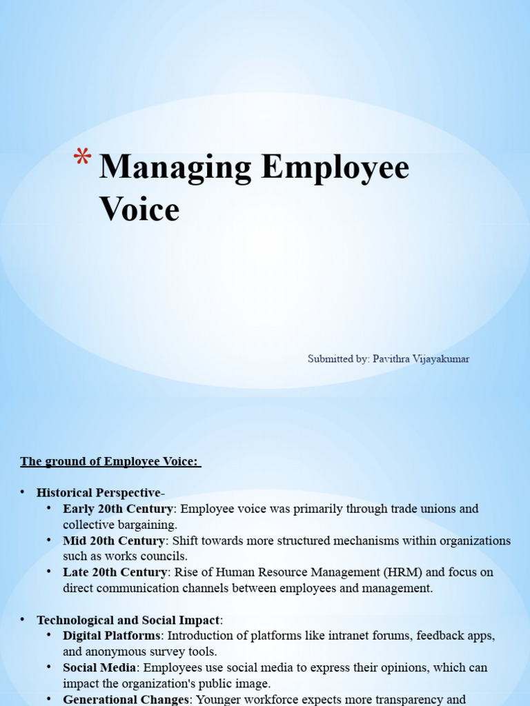 Managing Employee Voice New Presentation | PDF | Employment | Social Media