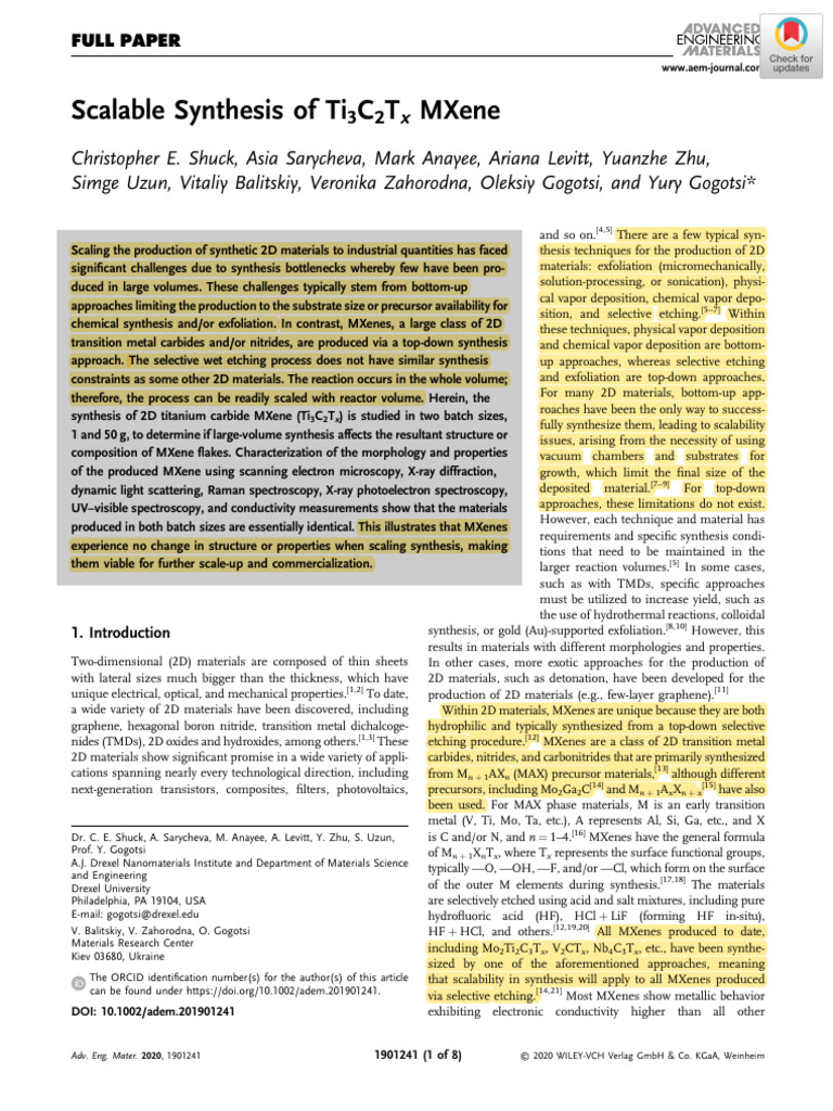 10 1002@adem 201901241 | PDF | Applied And Interdisciplinary Physics | Physical Sciences