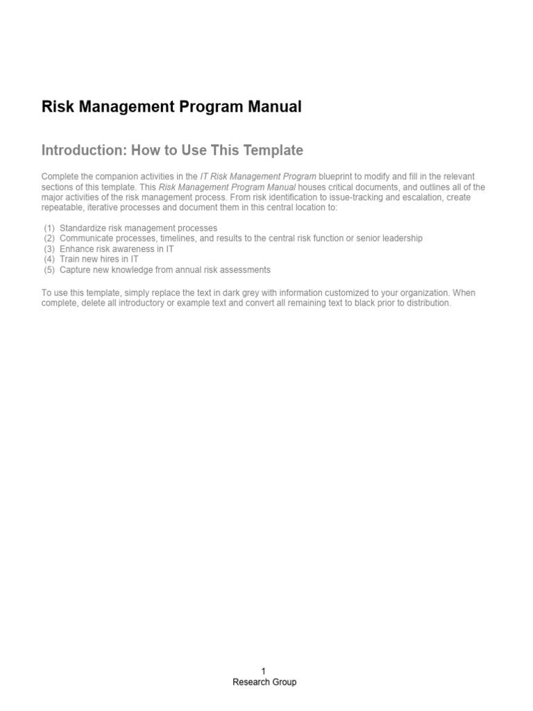 02 Risk Management Program Manual | PDF | Risk Management | Risk