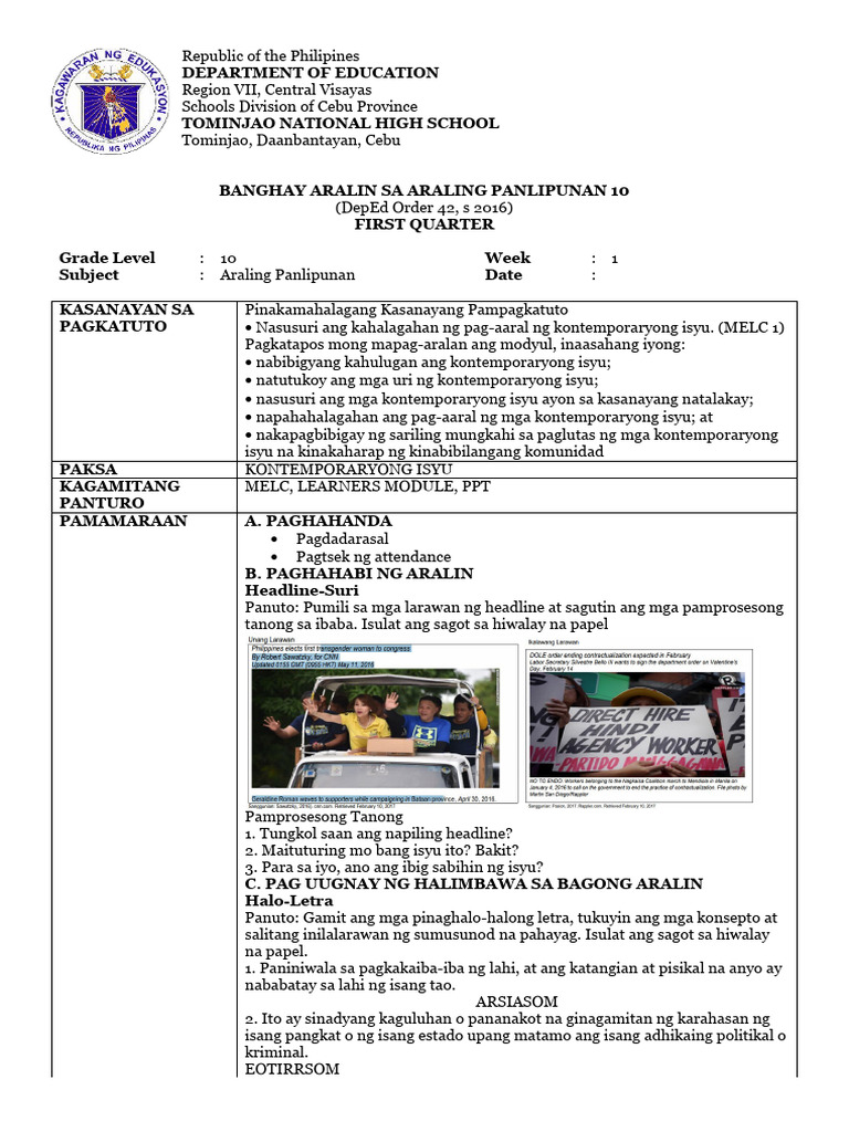 AP 10 1st Quarter Week 1 | PDF