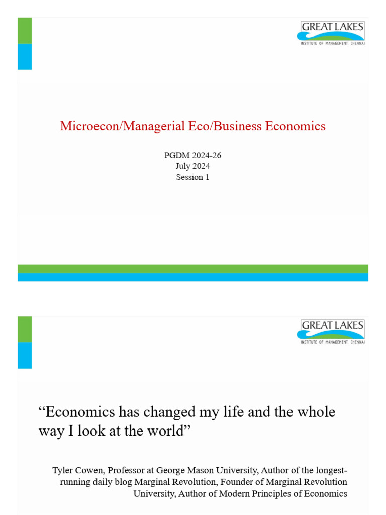 Micro Eco 1 | PDF | Economics | Market (Economics)