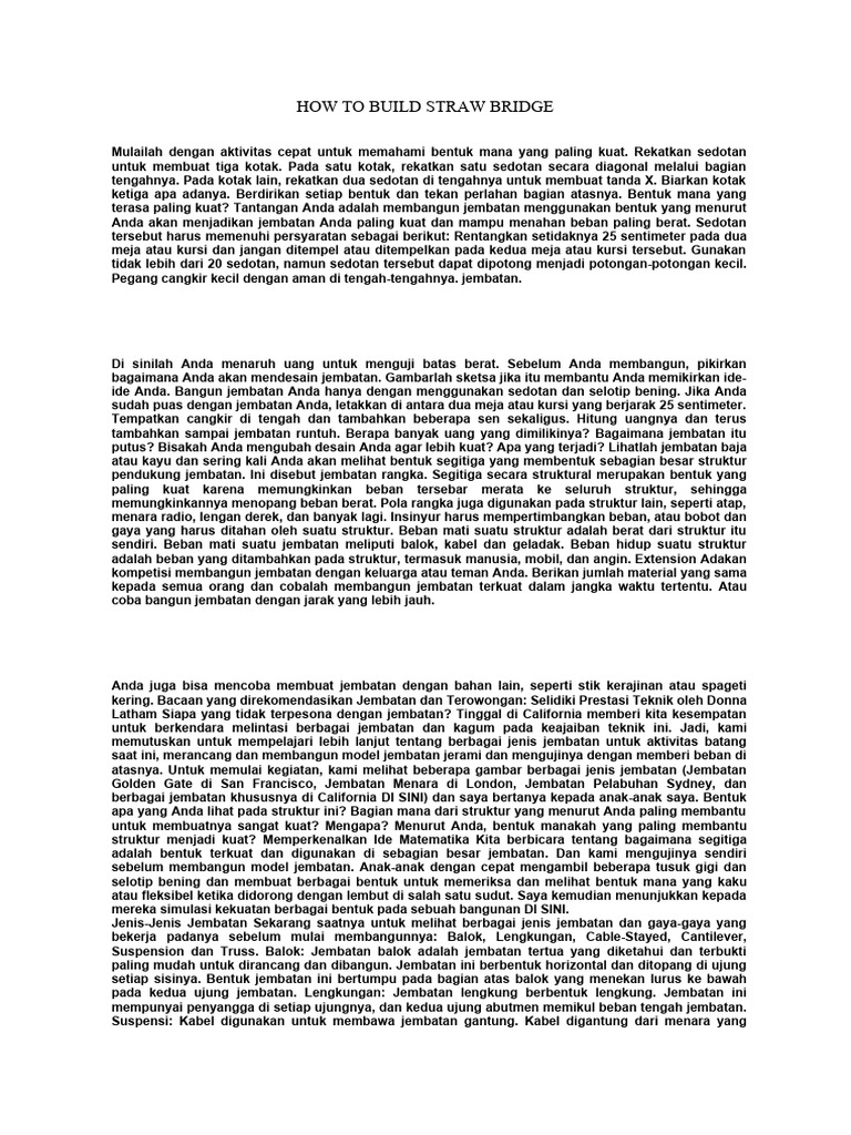 How To Build Straw Bridge | PDF