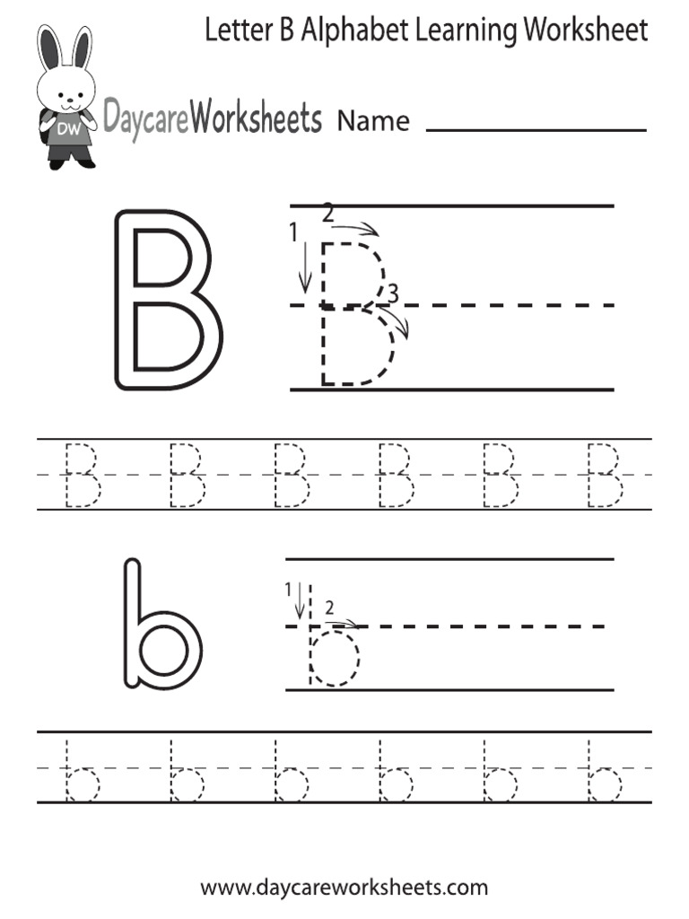 Letter B Alphabet Learning Worksheet | PDF
