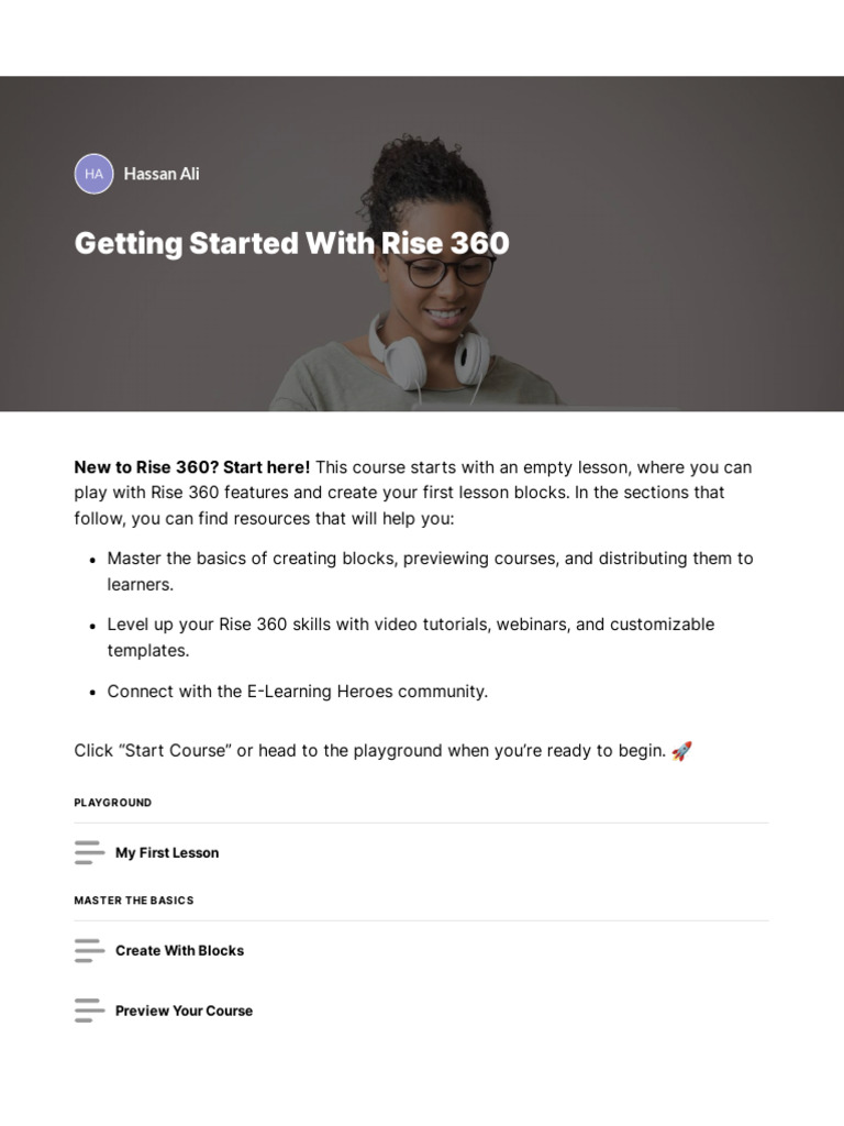 Getting Started with Rise 360 | PDF | Educational Technology | Learning