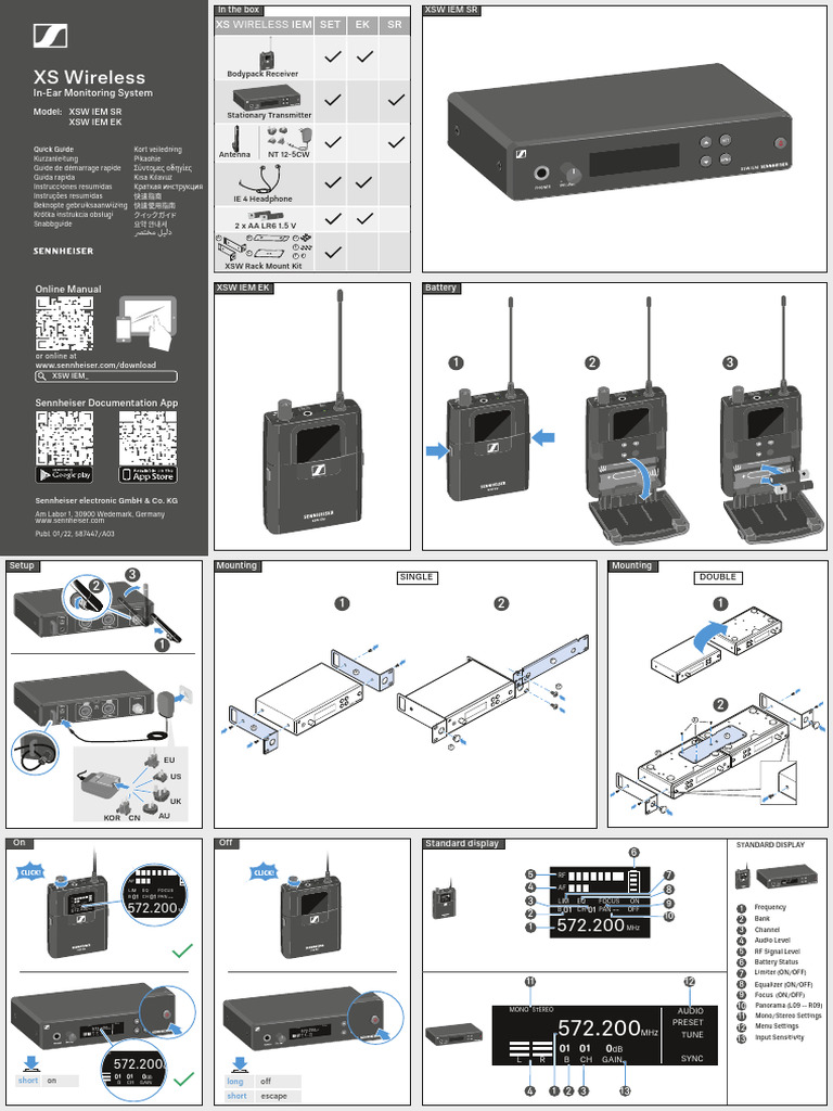Xs Wireless Iem Set EK SR | PDF | Equalization (Audio) | Electrical Engineering