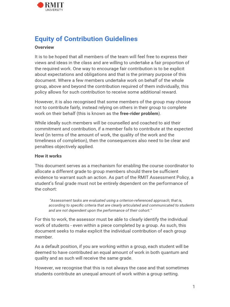 Equity of Contribution Guidelines | PDF | Burden Of Proof (Law) | Evidence