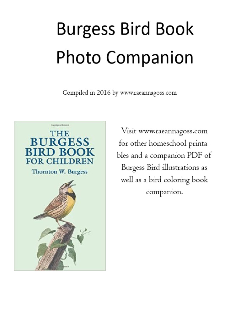 Burgess Bird Book Photo Companion | PDF | Home & Garden