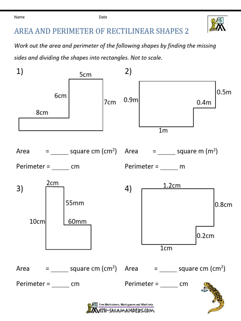 Area and Perimeter of Rectilinear Shapes | PDF | Technology & Engineering