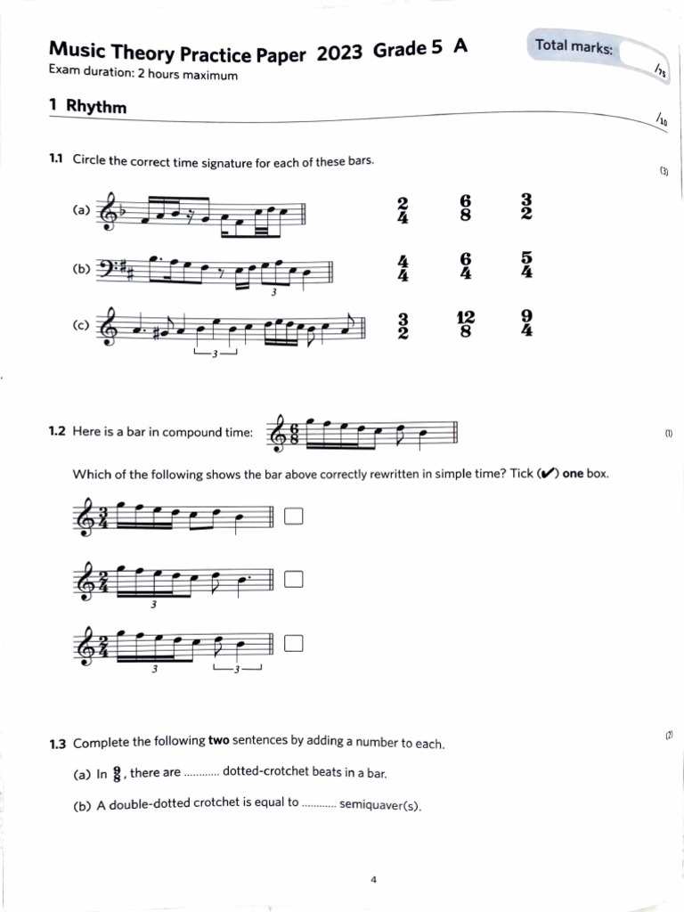ABRSM Grade 5 Theory Practice Paper 2023 | PDF | Musicology | Musical ...