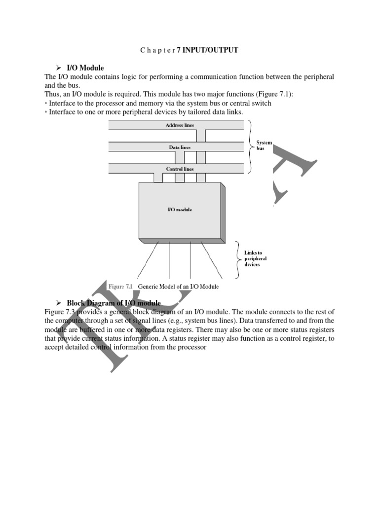 Note Of Computer Architecture Chapter 7 Trisha Pdf Inputoutput Computer Science