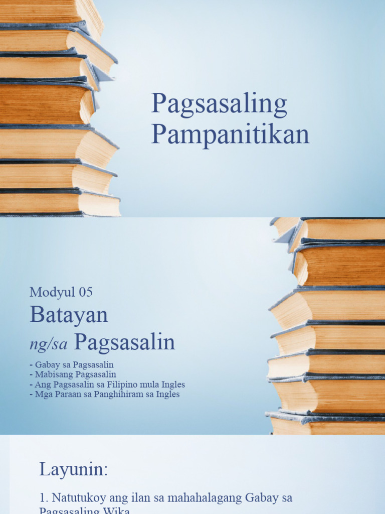 Lesson 5 Batayan Sa Pagsasalin | PDF
