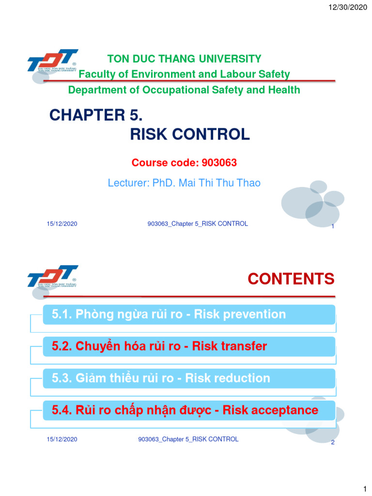 Chapter 5 Risk Control | PDF | Risk | Risk Management