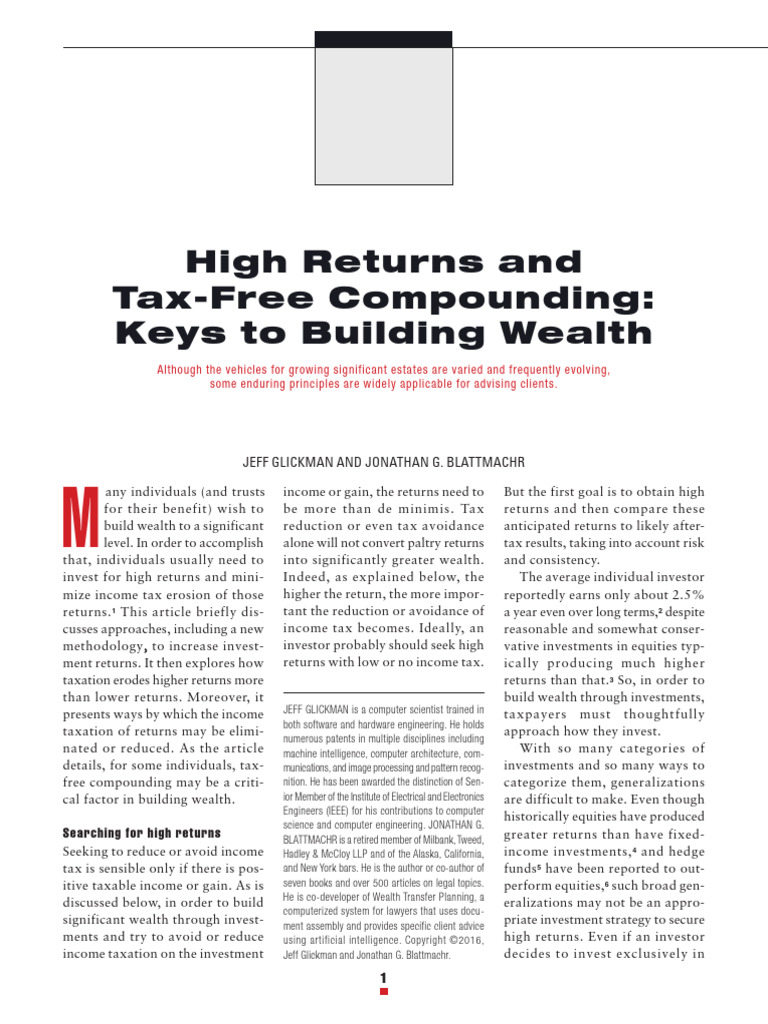 Boost Wealth with High Returns & Tax Strategies | PDF | Individual ...