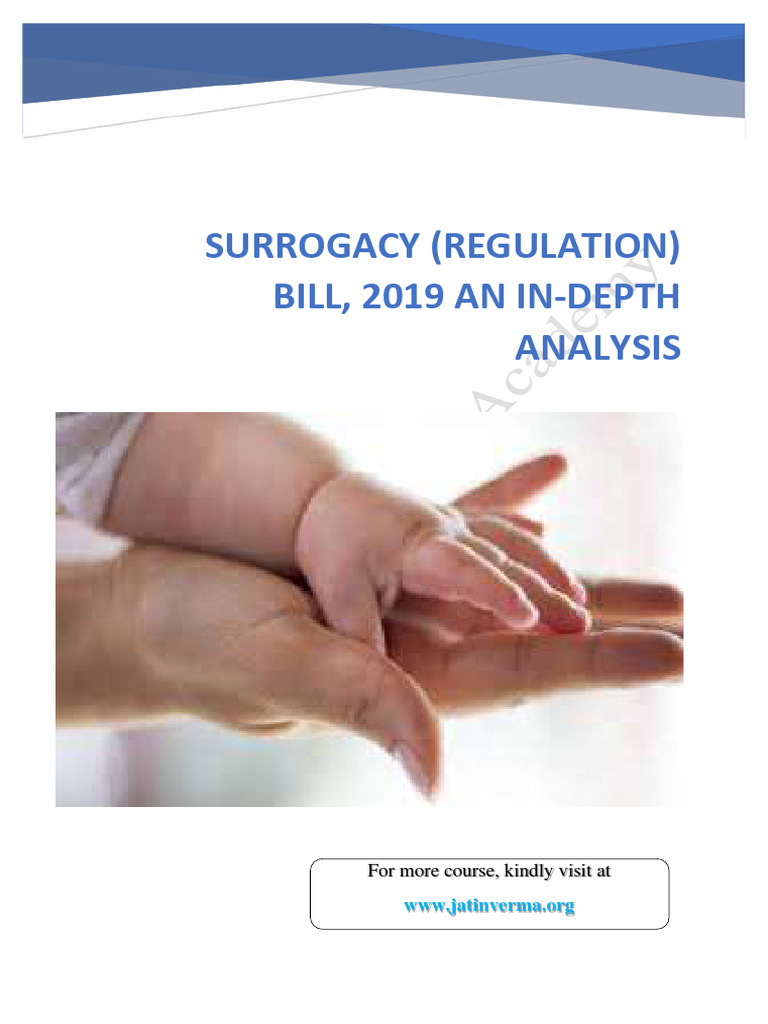 Surrogacy (Regulation) Bill, 2019 | PDF | Surrogacy | Interpersonal Relationships
