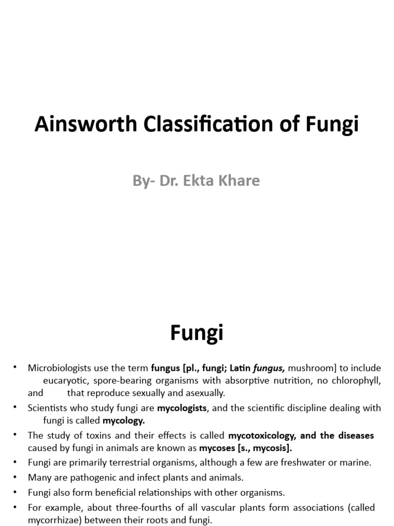 Ainsworth Classification of Fungi | PDF | Fungus | Mycology