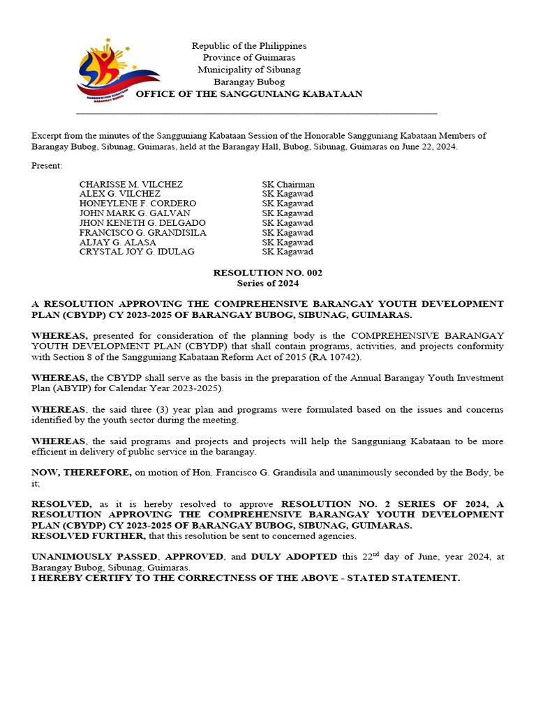 Reso For Budget (New) | PDF | Expense