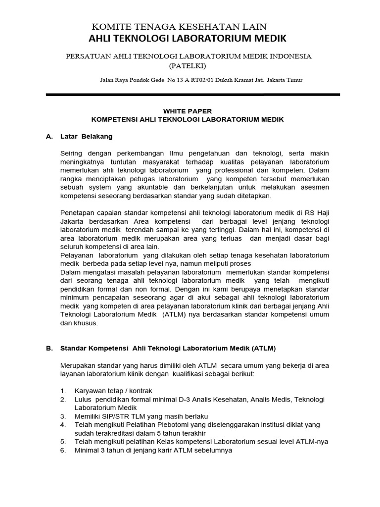 Standar Kompetensi ATLM di Indonesia | PDF | Teknologi & Rekayasa