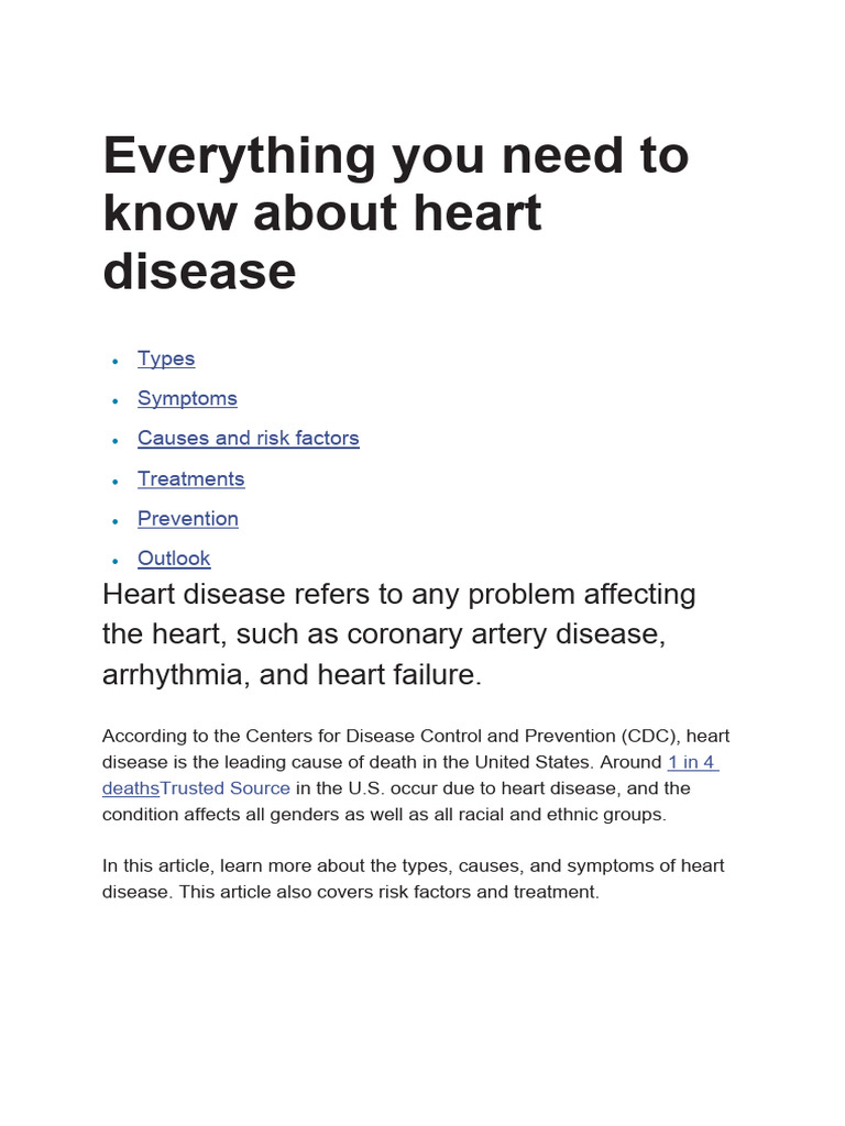 Understanding Heart Disease Basics | PDF | Heart | Coronary Artery Disease