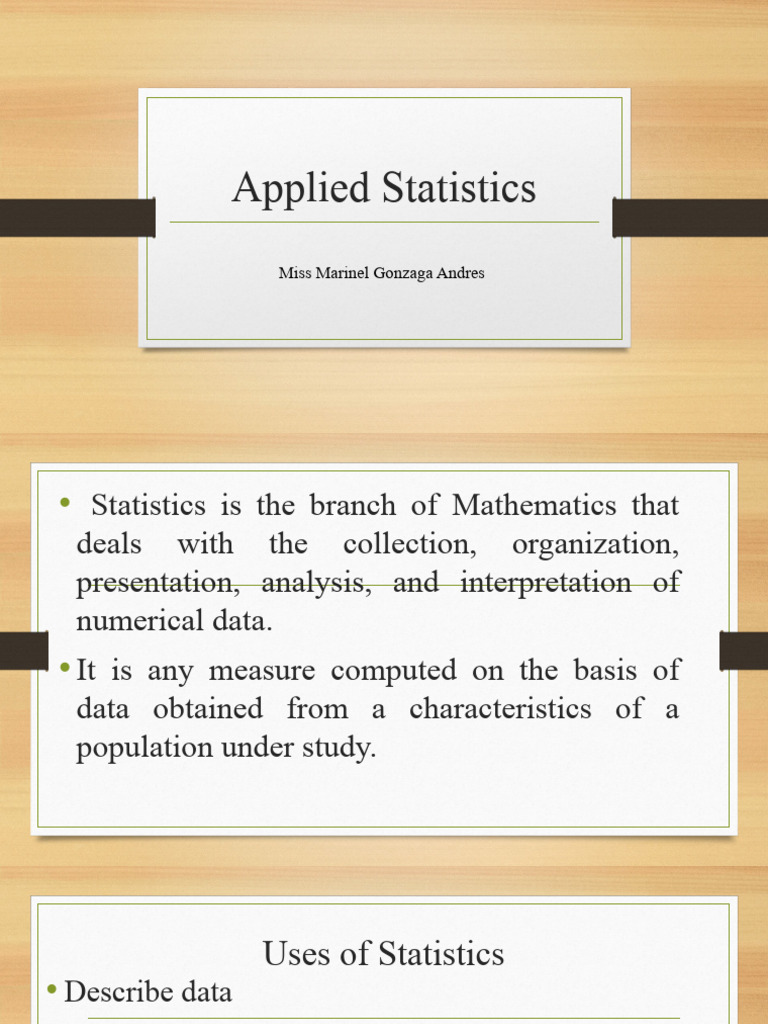 Applied Statistics 2017 | PDF | Statistics | Median
