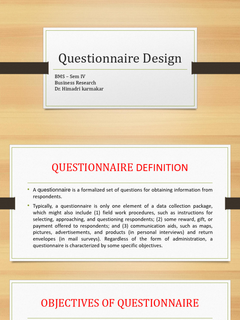 Designing of Questionnaire | PDF | Questionnaire | Cognition