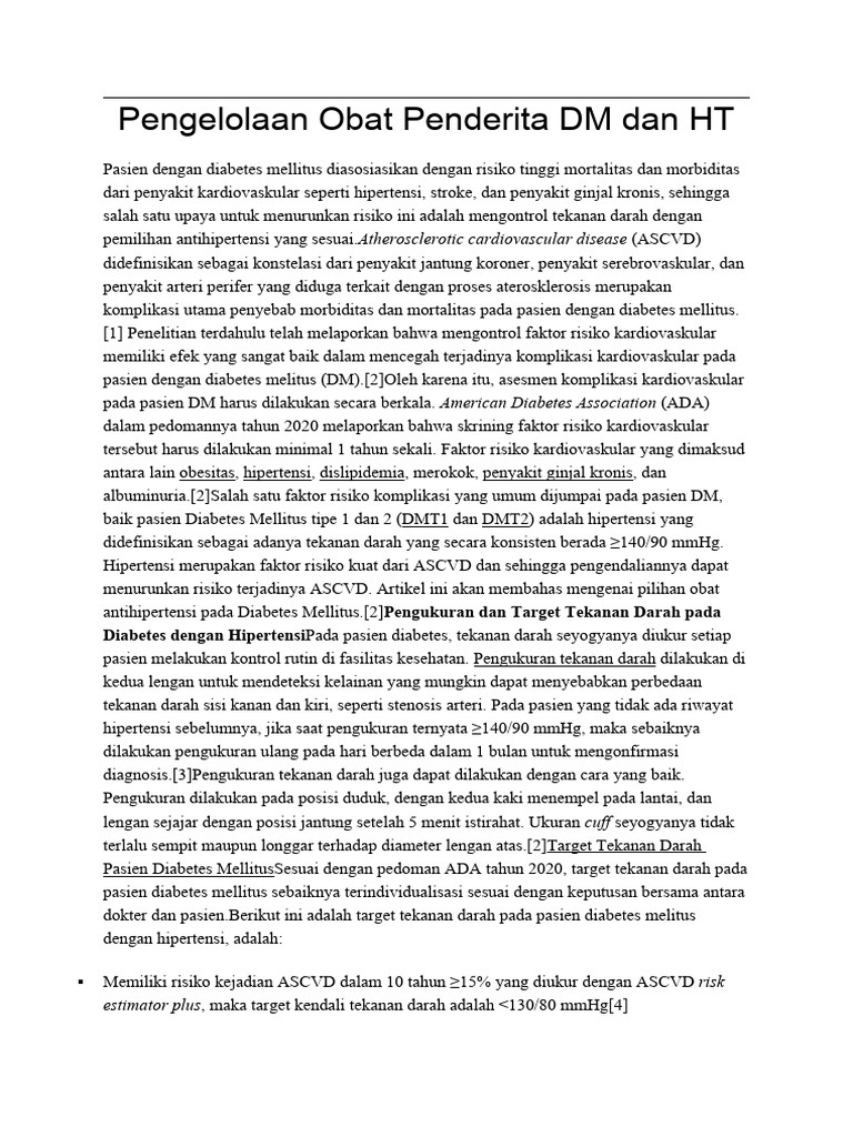 PENGELOLAAN OBAT PENDERITA DM HT Juli 2024 | PDF | Kesehatan Holistik