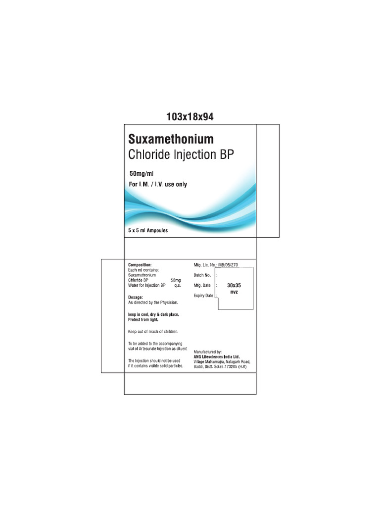 Suxamethonium Carton & LBL | PDF