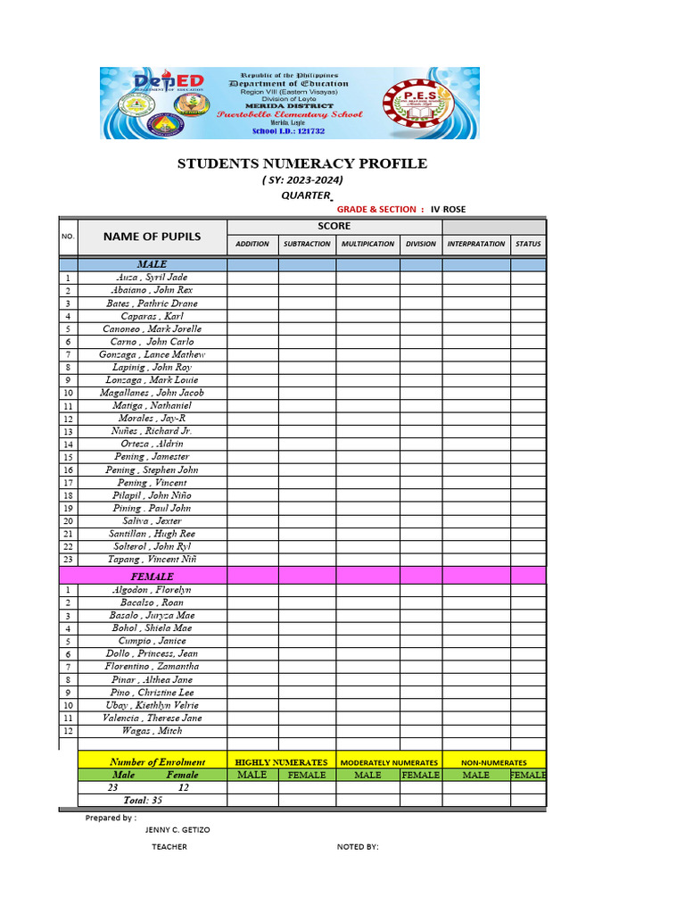 Numeracy Profile 2022 | PDF