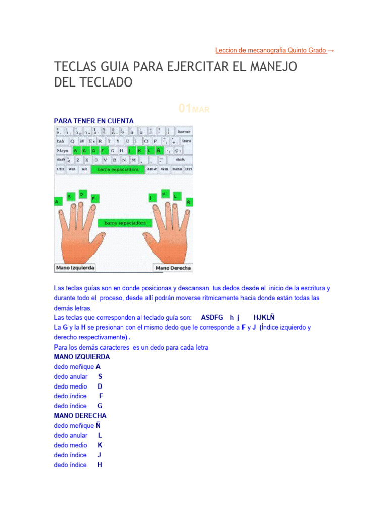Guía de Teclado I | PDF | Mano | Ventana (informática)
