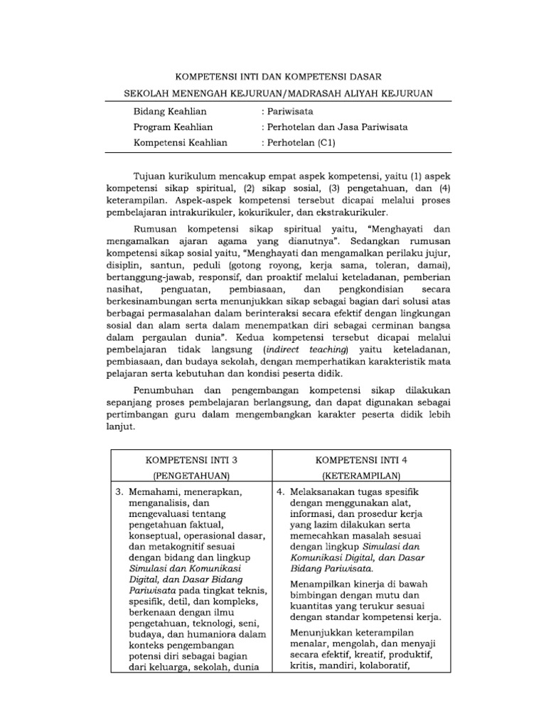 KIKD Perhotelan COMPILED Print Print | PDF