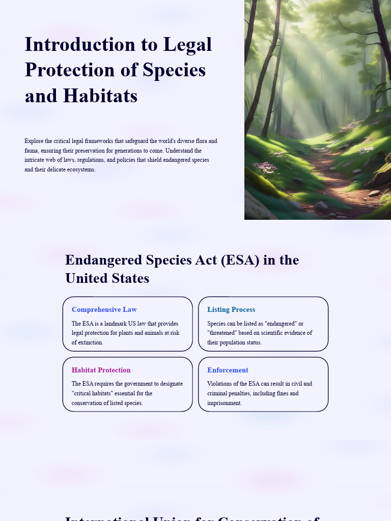 Legal Protection of Species and Habitats | PDF | Conservation Biology ...