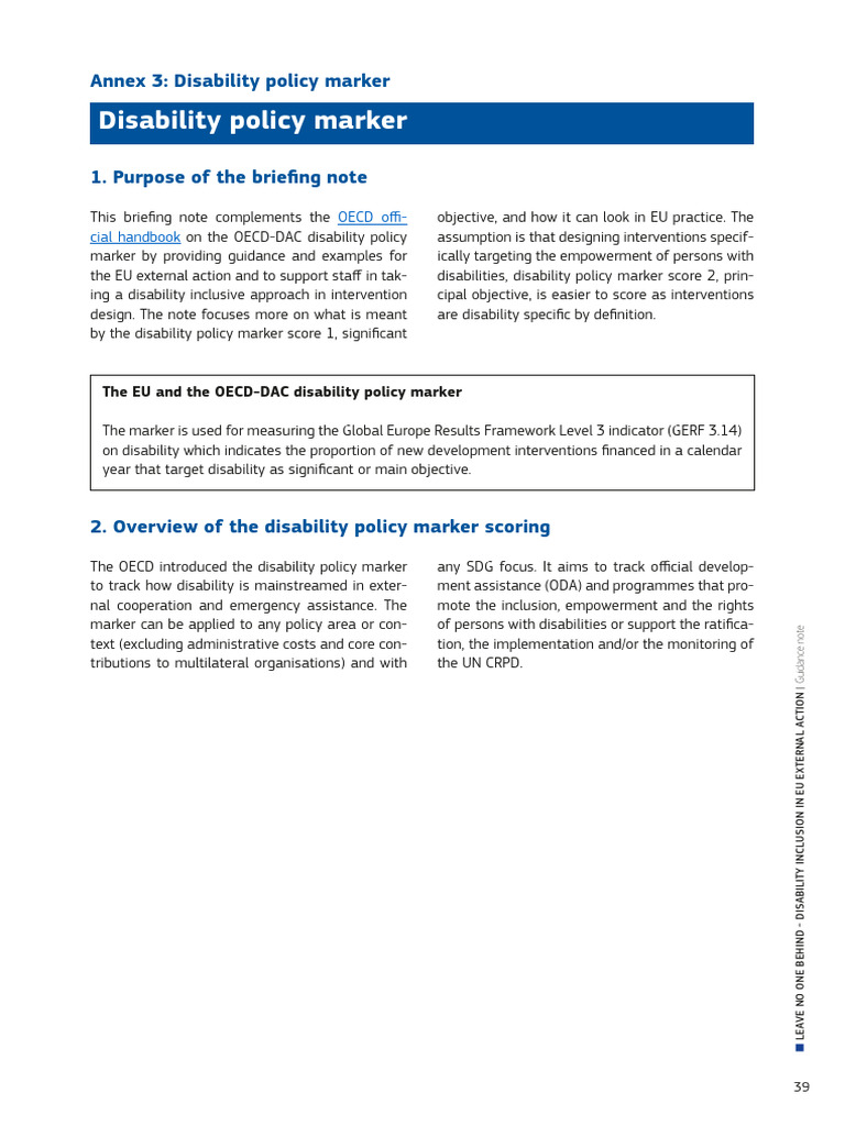 Disability Policy Marker | PDF | Disability | Accessibility